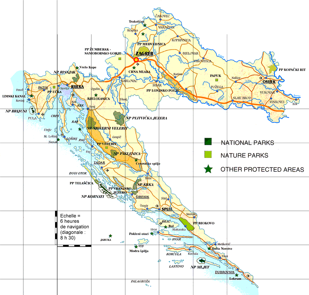 Carte Croatie générale